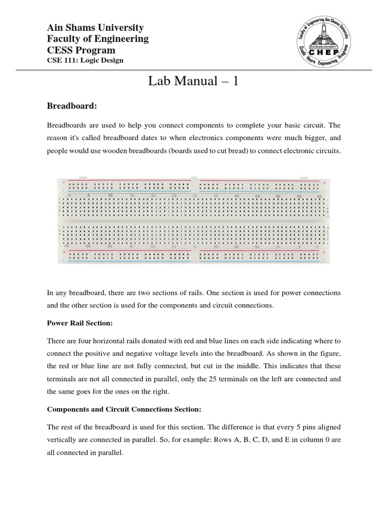 Lab Manual - 1: Ain Shams University Faculty of Engineering CESS ...