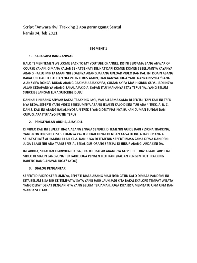 Script Goa Garunggung | PDF