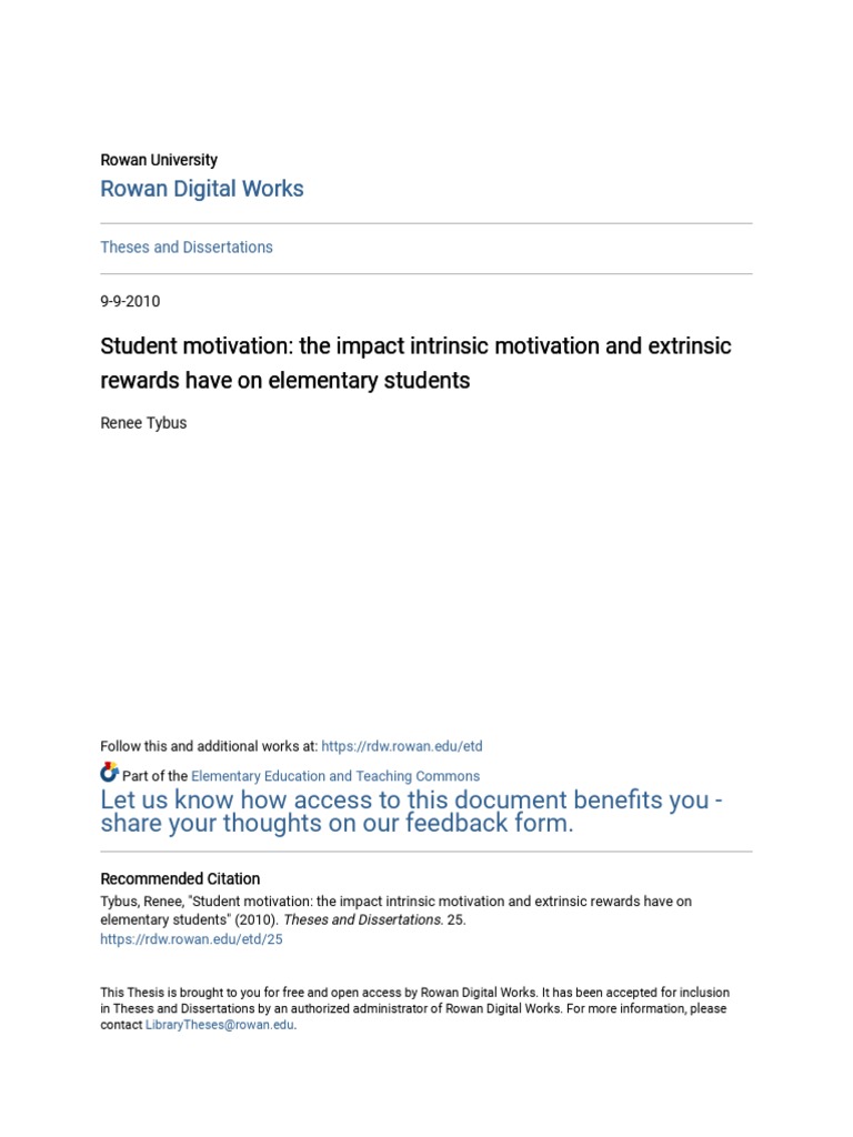 Student Motivation - The Impact Intrinsic Motivation and Extrinsic ...