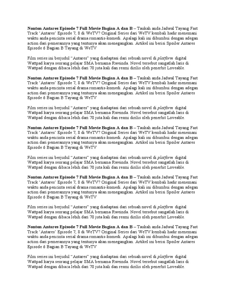 Nonton Antares Episode 7 dan 8 WeTV | PDF