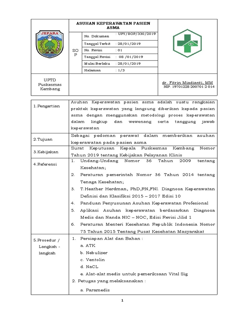 7.2. Sop Askep Pasien Asma | PDF