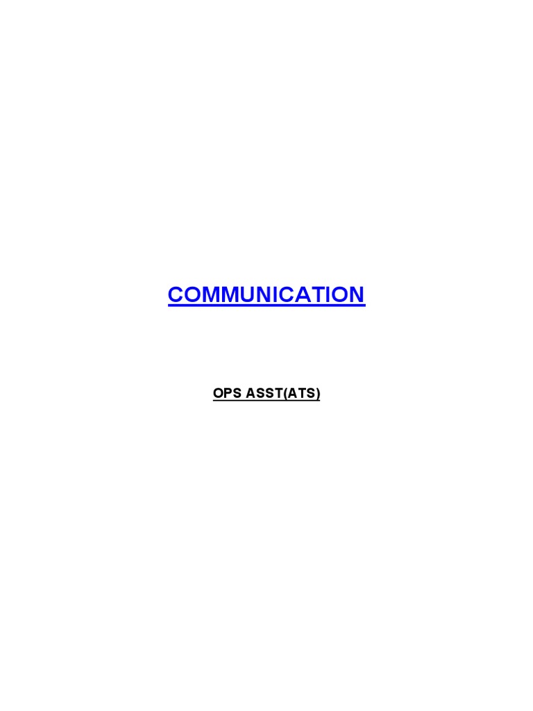 Communication: Ops Asst (Ats) | PDF | Optical Fiber | Communications ...