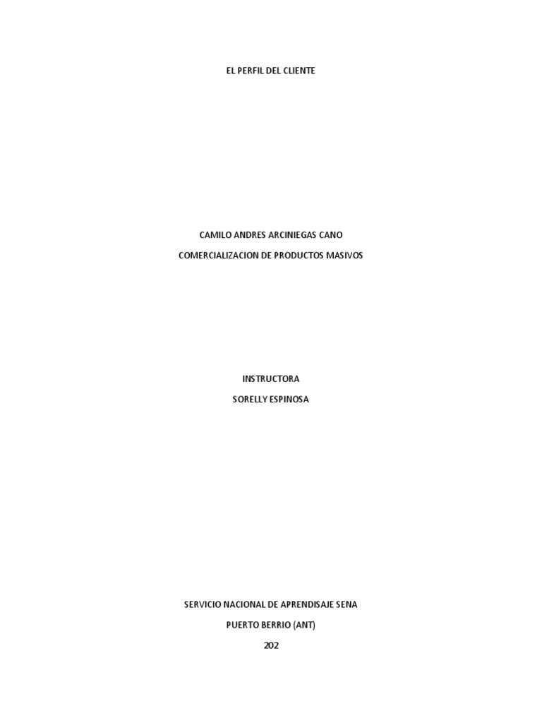 El Perfil Del Cliente Sena | PDF | Cliente | Marketing