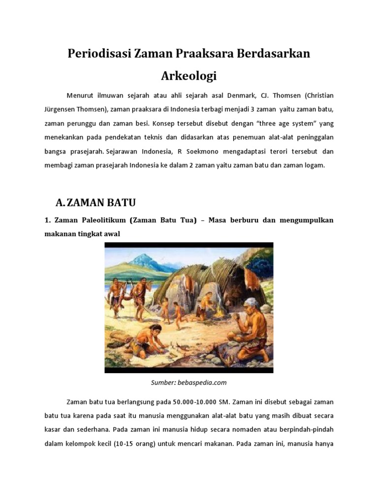 Periodisasi Zaman Praaksara Berdasarkan Arkeologi | PDF