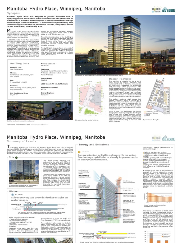 Manitoba Hydro Place: LEED Platinum Design | PDF | Building Engineering ...