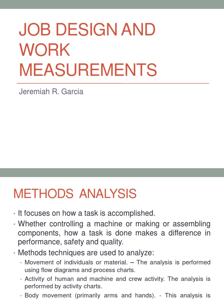 Job Design and Work Measurement Techniques | PDF | Time | Cognition
