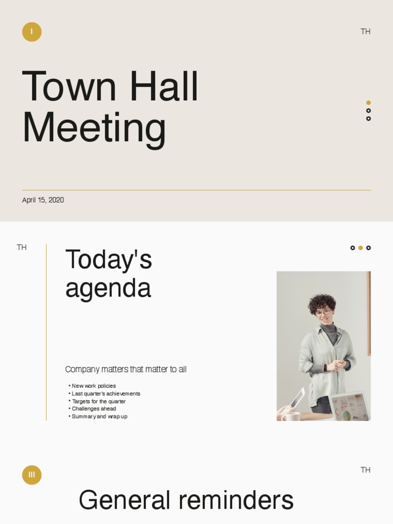 Town Meeting Hall - Canva Sample | PDF | Lecture | Communication