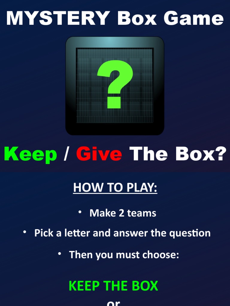 Mystery Box Game: Fun Team Quiz | PDF | Sports & Recreation | Young Adult