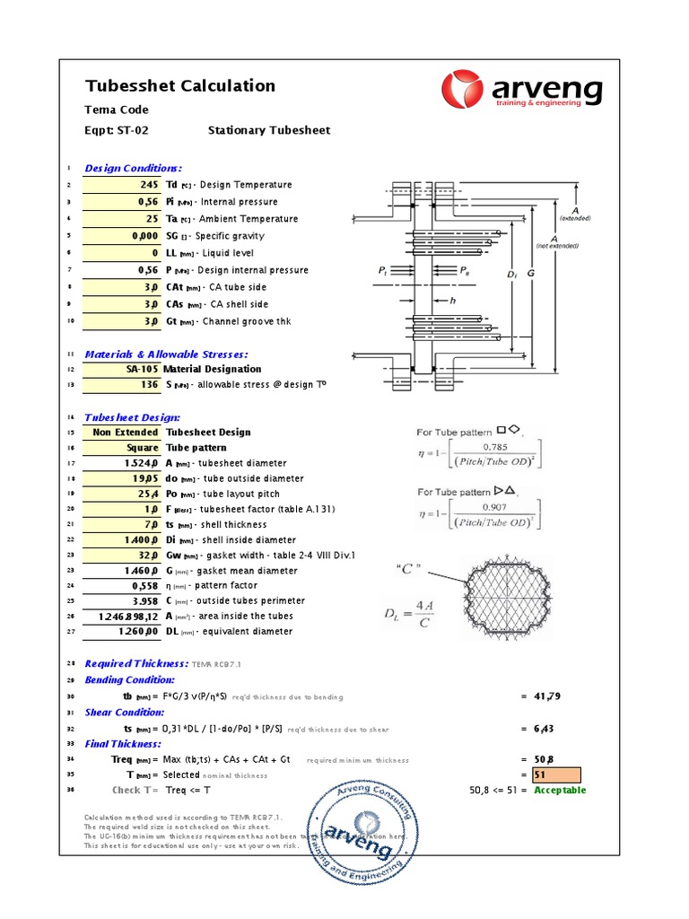 Tubesheet Design Calculation Guide | PDF | Industrial Processes ...