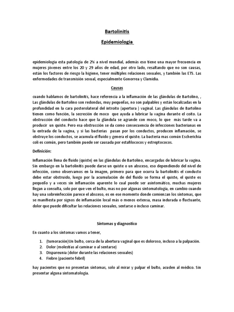 Bartolinitis: Causas y Tratamiento | PDF | Ciencias de la Salud ...