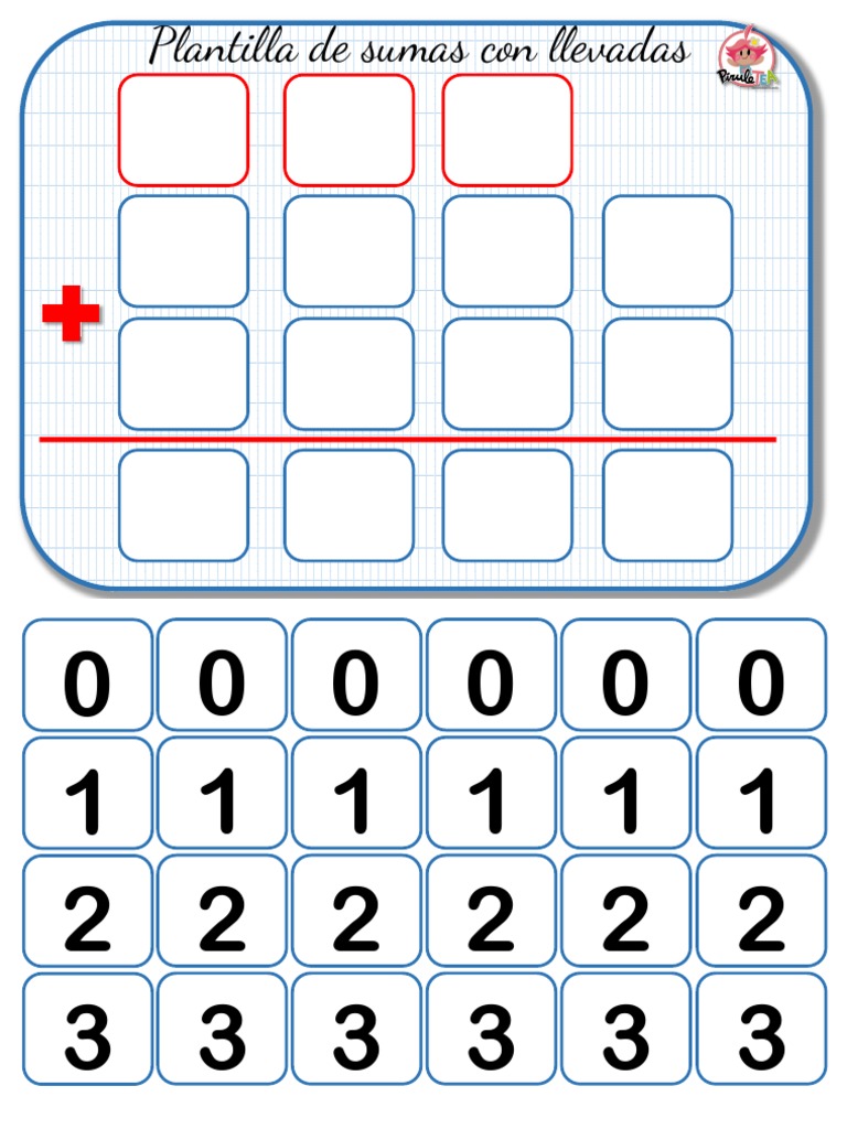 Plantilla Sumas Con Llevadas Nivel 2 | PDF