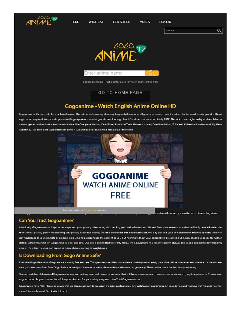 Gogoanime - Watch English Anime Online HD | PDF | Application Software ...