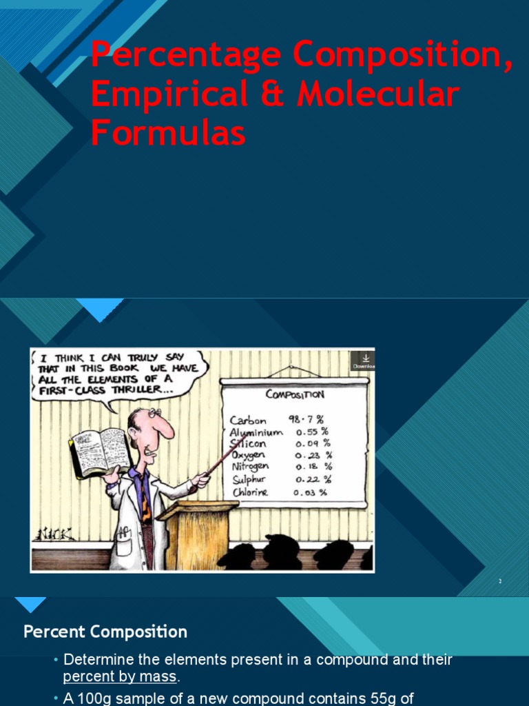 Percentage Composition, Empirical & Molecular Formulas | PDF | Mole ...