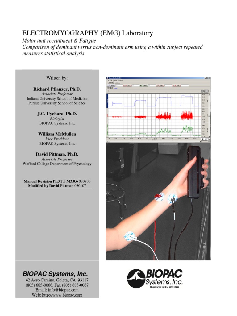 ELECTROMYOGRAPHY (EMG) Laboratory | PDF | Skeletal Muscle ...