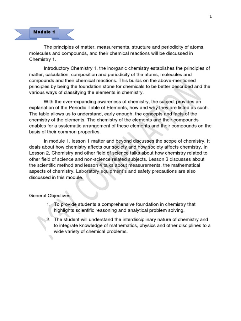 Introductory Inorganic Chemistry Module 1 | PDF | Significant Figures ...
