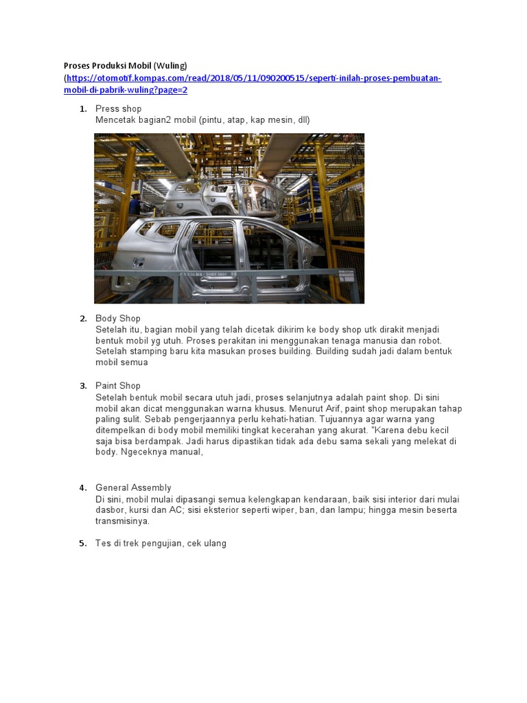 Proses Produksi Mobil | PDF