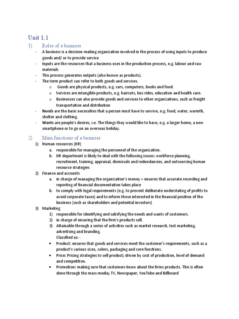 Business Management Notes | PDF | Entrepreneurship | Sole Proprietorship
