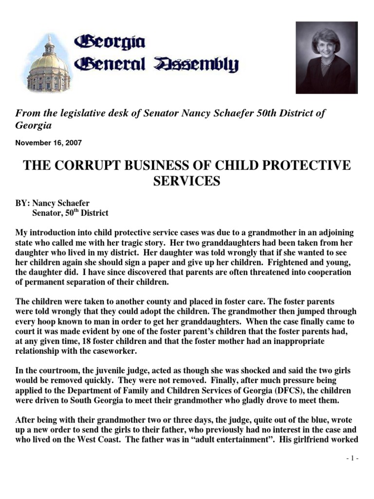 From The Legislative Desk of "Senator Nancy Schaefer" The Corrupt ...