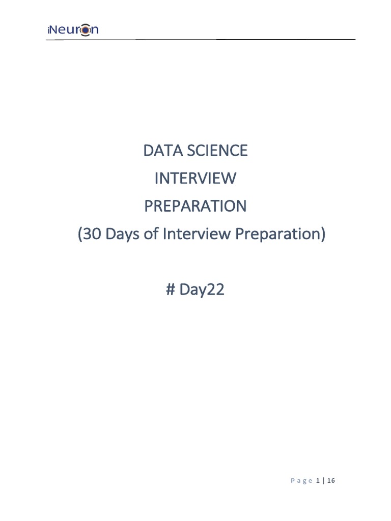Data Science Interview Preparation (# DAY 22) | PDF | Cybernetics ...