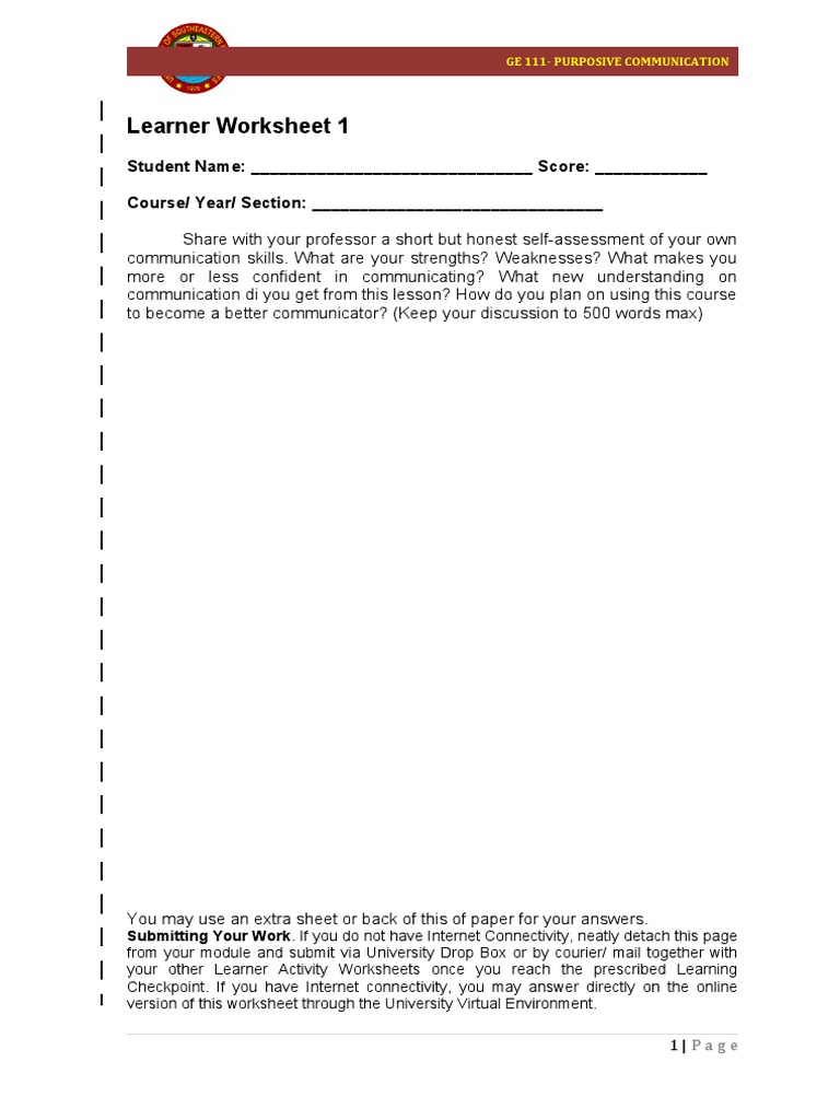 (DONE) 2 Learner Worksheet 1 DUE SEPT 21 | PDF