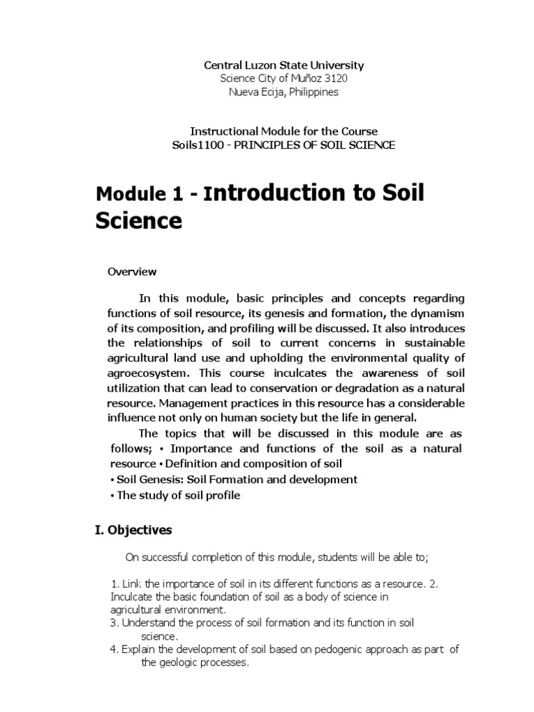 Module 1-Introduction To Soil Science | PDF | Soil | Organic Matter