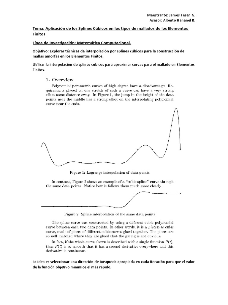 Splines cúbicos en mallado de elementos finitos | PDF