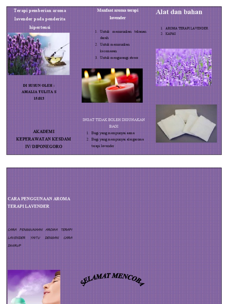 Leaflet Aroma Terapi Lavender | PDF