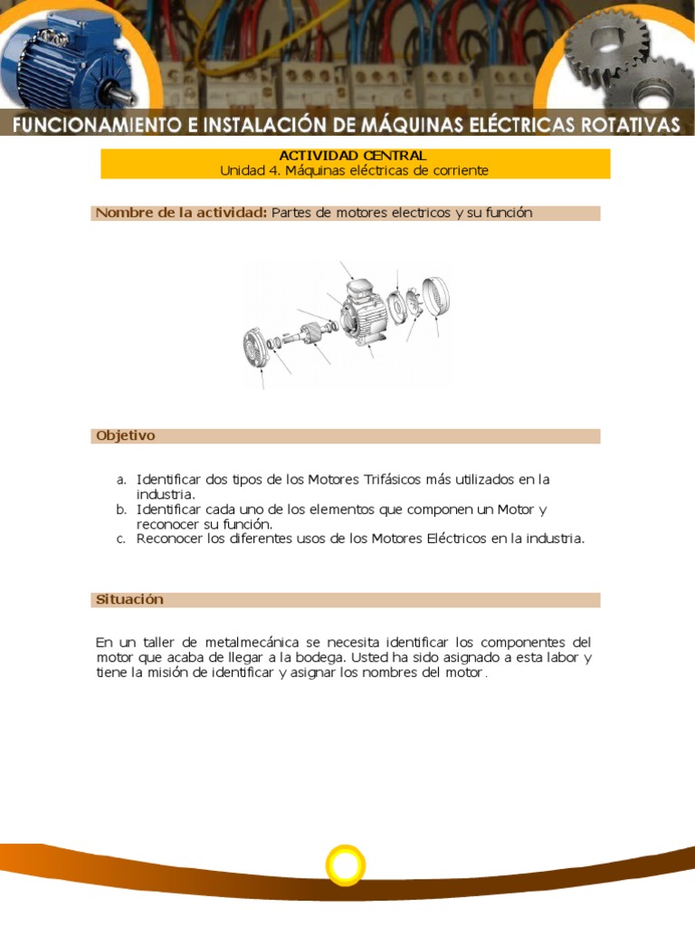 Actividad Central 4 Funcionamiento e Instalacion Maquinas Electricas Rotativas Sena | PDF ...
