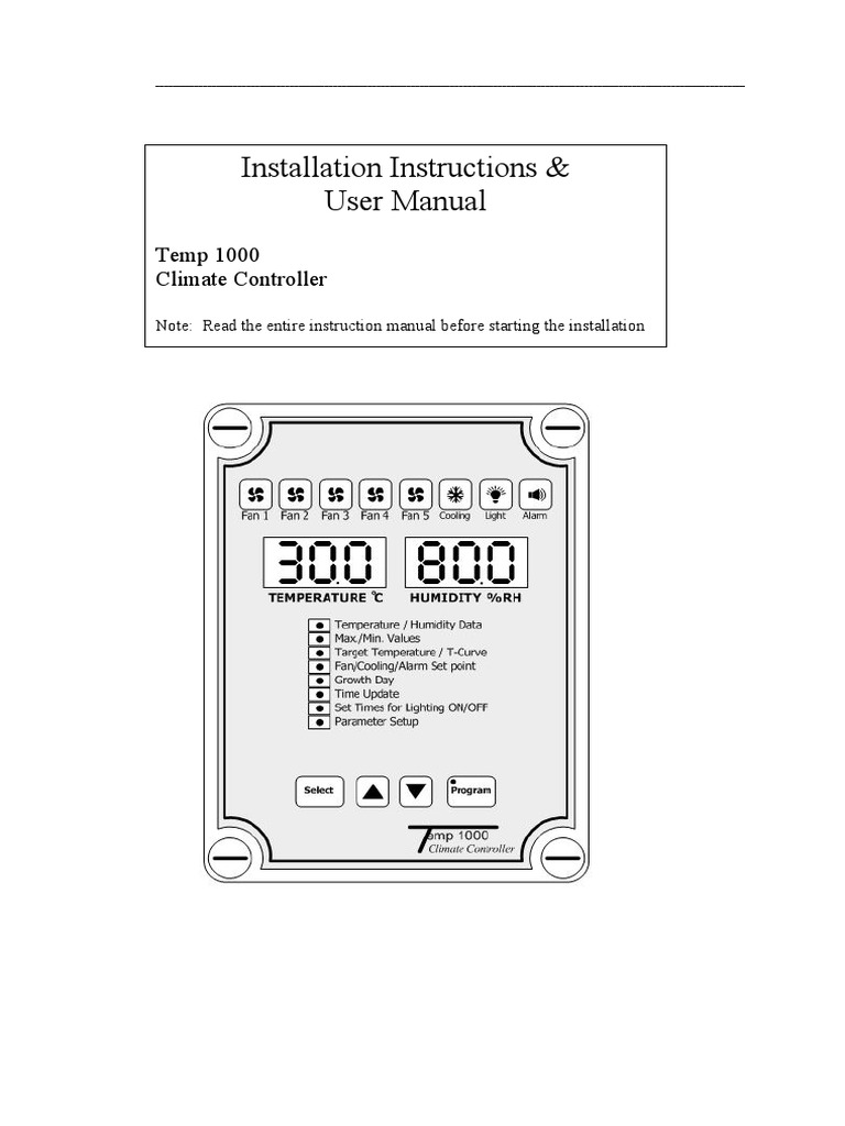 Temp 1000 New Manual | PDF | Humidity | Electrical Connector