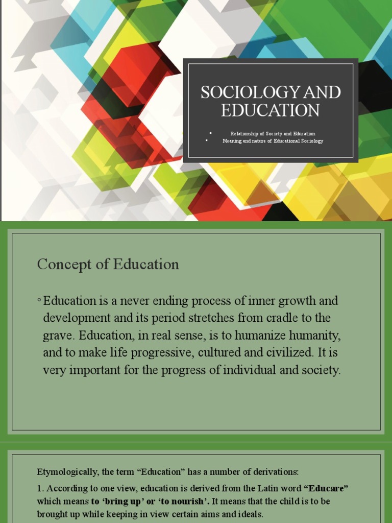 Sociology and Education | PDF | Sociology | Teachers