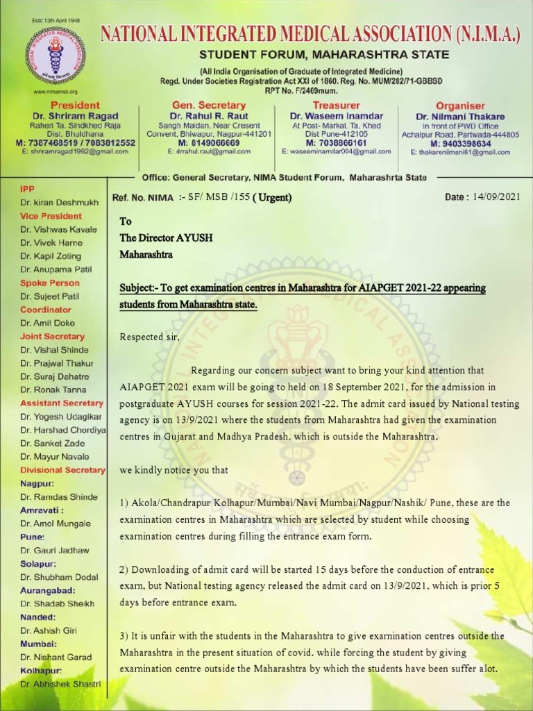 The Director, AYUSH, Maharashtra. | PDF