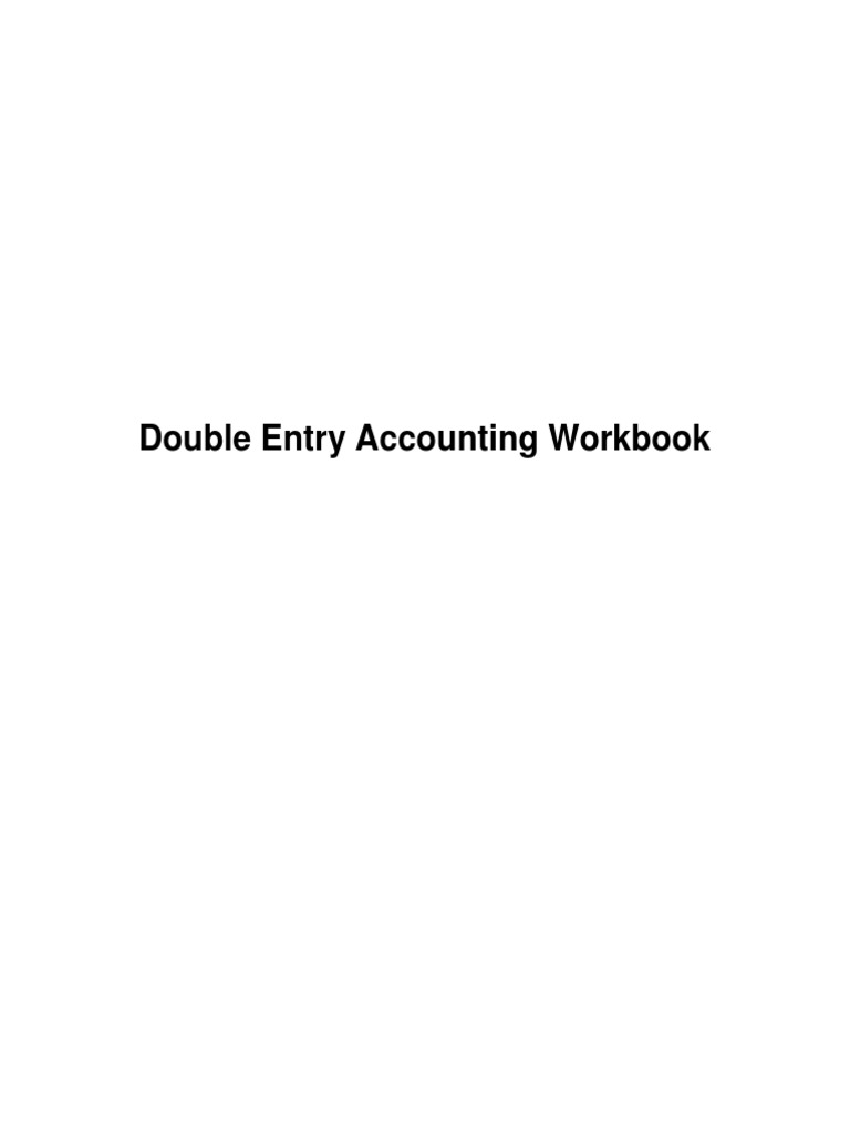 Double Entry Accounting Exercise Workbook Bookkeeping Cases Free PDF ...