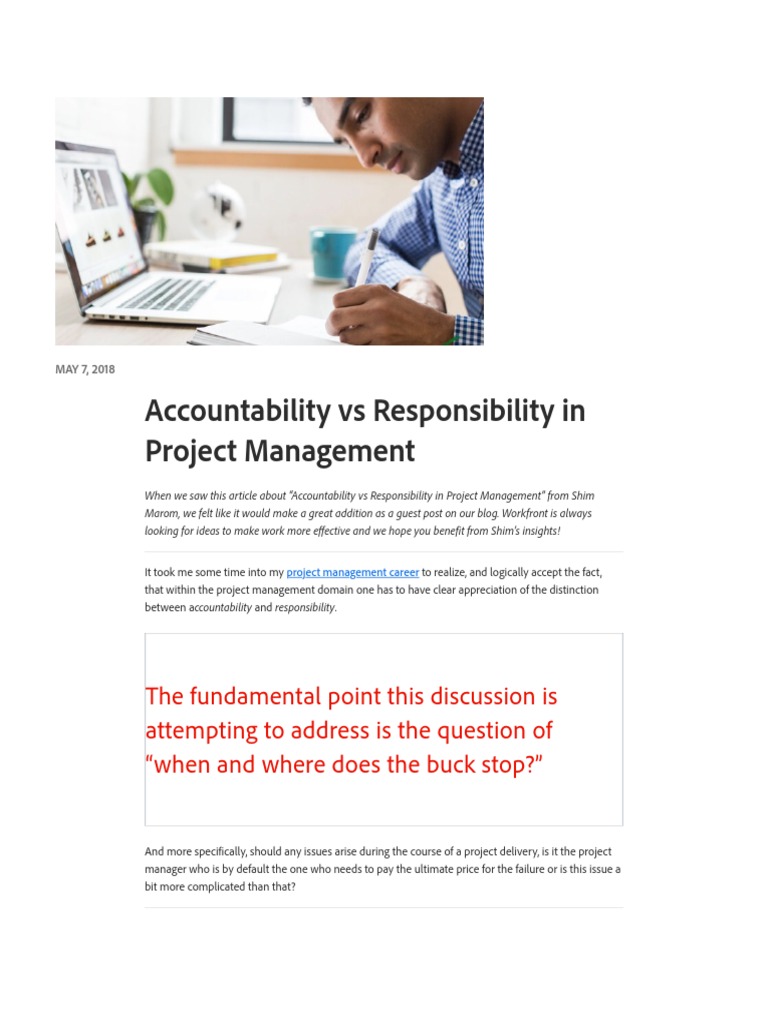 Accountability Vs Responsibility in Project Management - Adobe ...