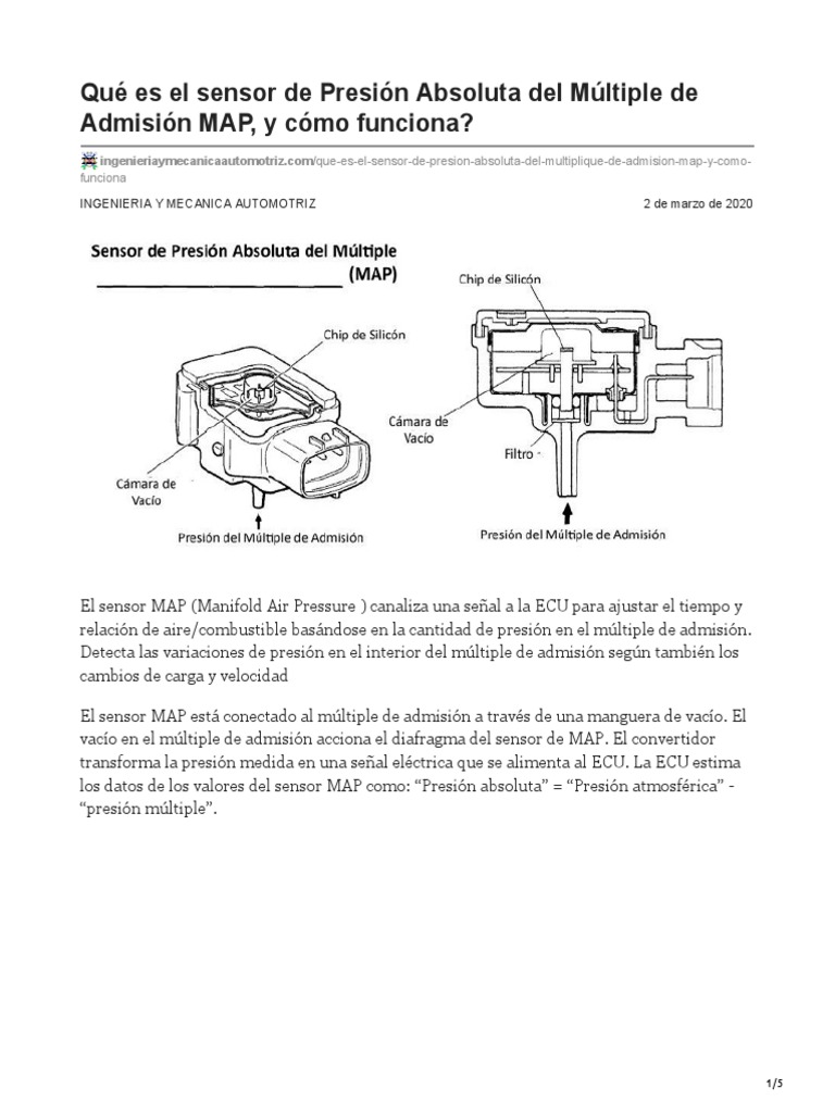 Funcionamiento del Sensor MAP en Vehículos | PDF | Sensor | Vacío