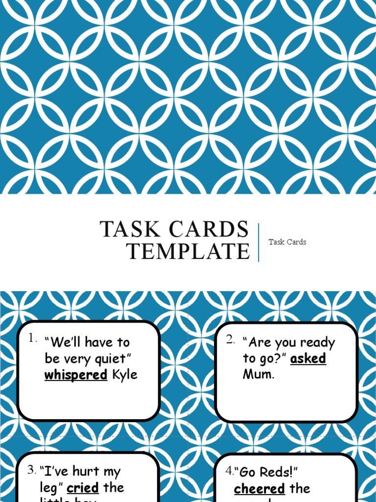 Task Card Template Editable | PDF