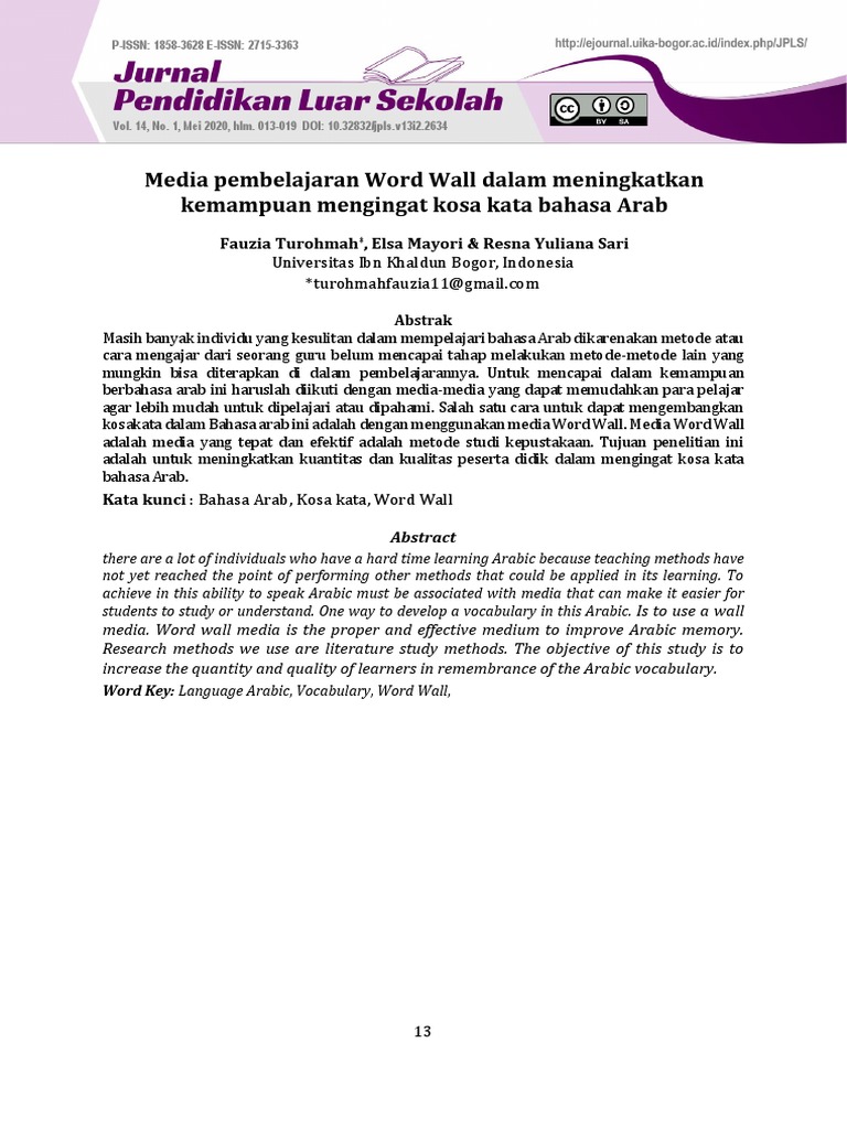 Media Pembelajaran Word Wall Dalam Meningkatkan Ke | PDF