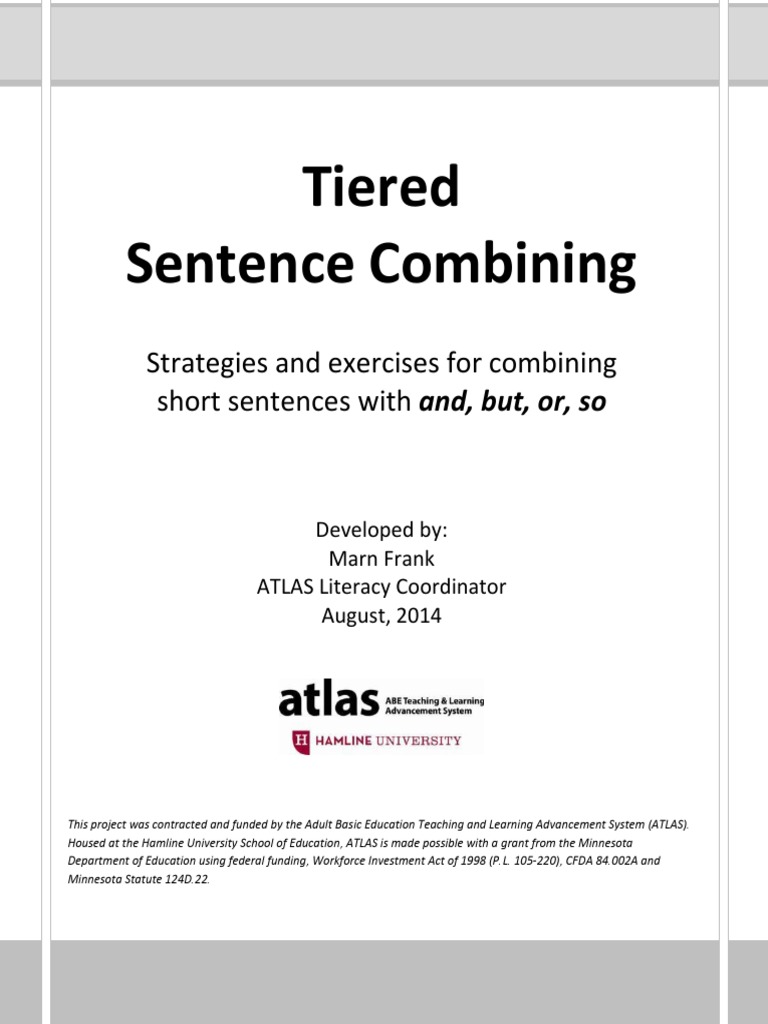 Tiered Sentence Combining | PDF | Subject (Grammar) | Clause