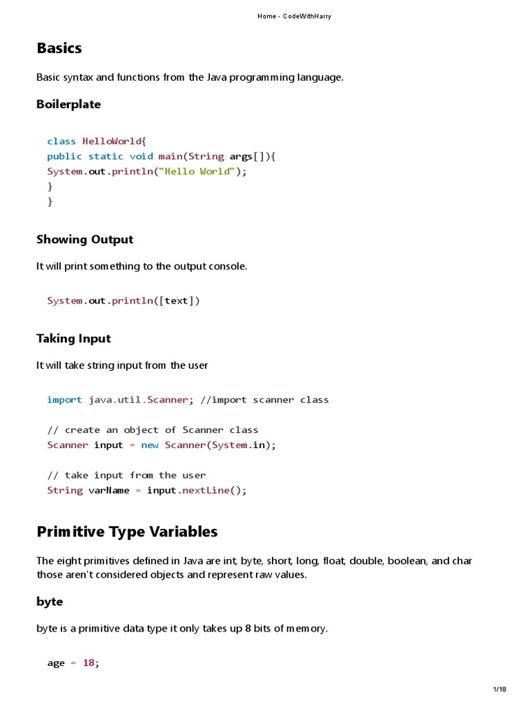 Java Cheatsheet Codewithharry Pdf Method Computer Programming Class Computer Programming 6150