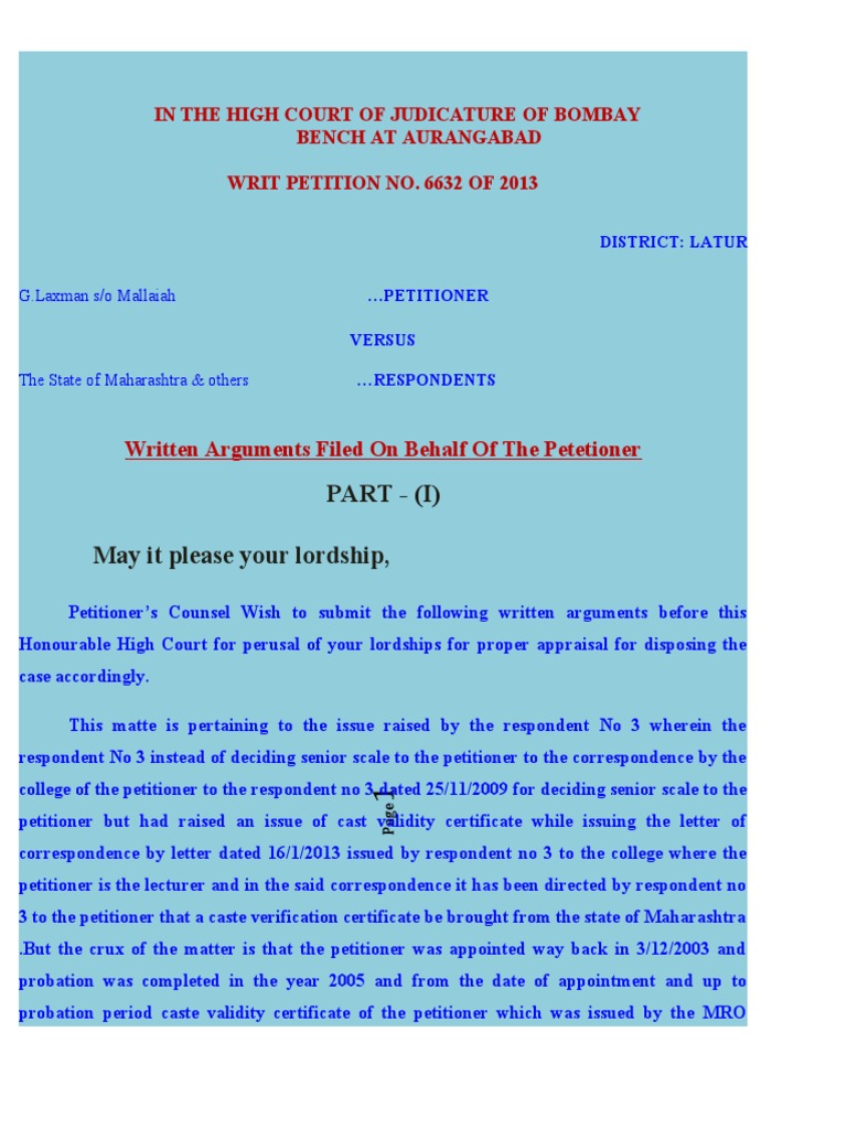 Final Skeleton Draft 1 | PDF | Supreme Court Of India | Government