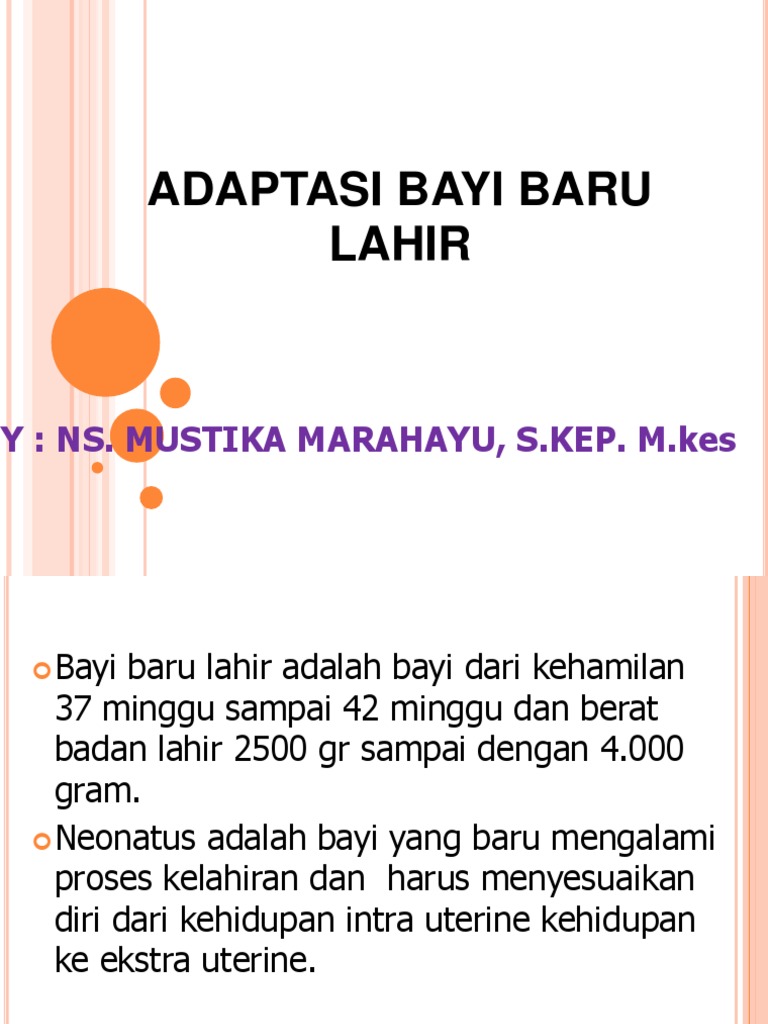 Panduan Adaptasi Bayi Baru Lahir | PDF