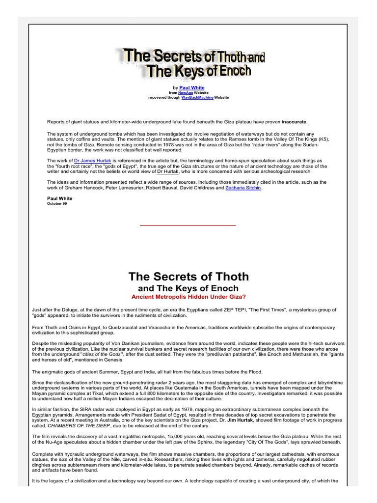 (WebPage) - The Secrets of Thoth and The Keys of Enoch | PDF | Enoch ...