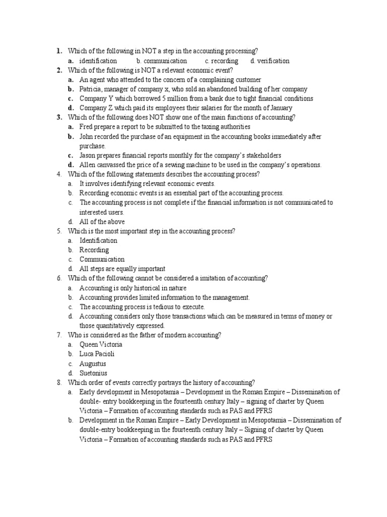 Fabm 1 Exam | PDF | Accounting | Bookkeeping