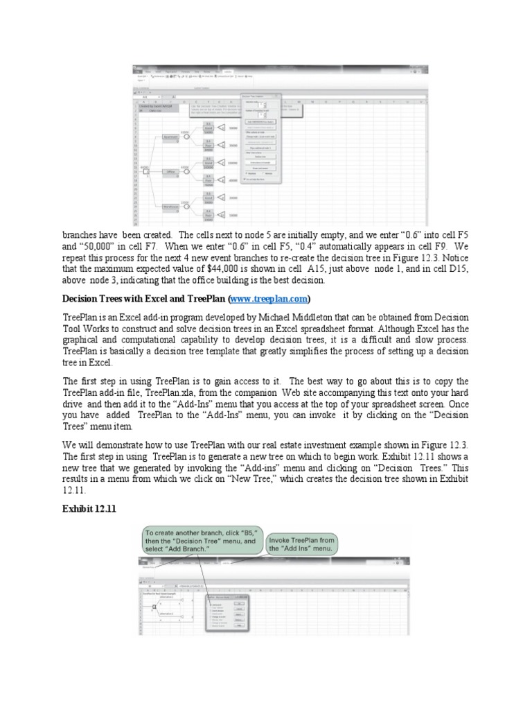 Decision Trees With Excel and Treeplan | PDF | Microsoft Excel | Spreadsheet