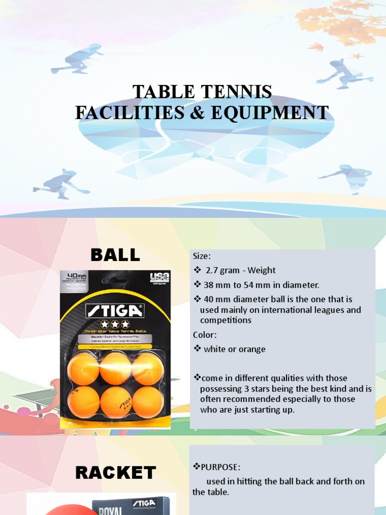 Table Tennis Equipment and Facilities | PDF