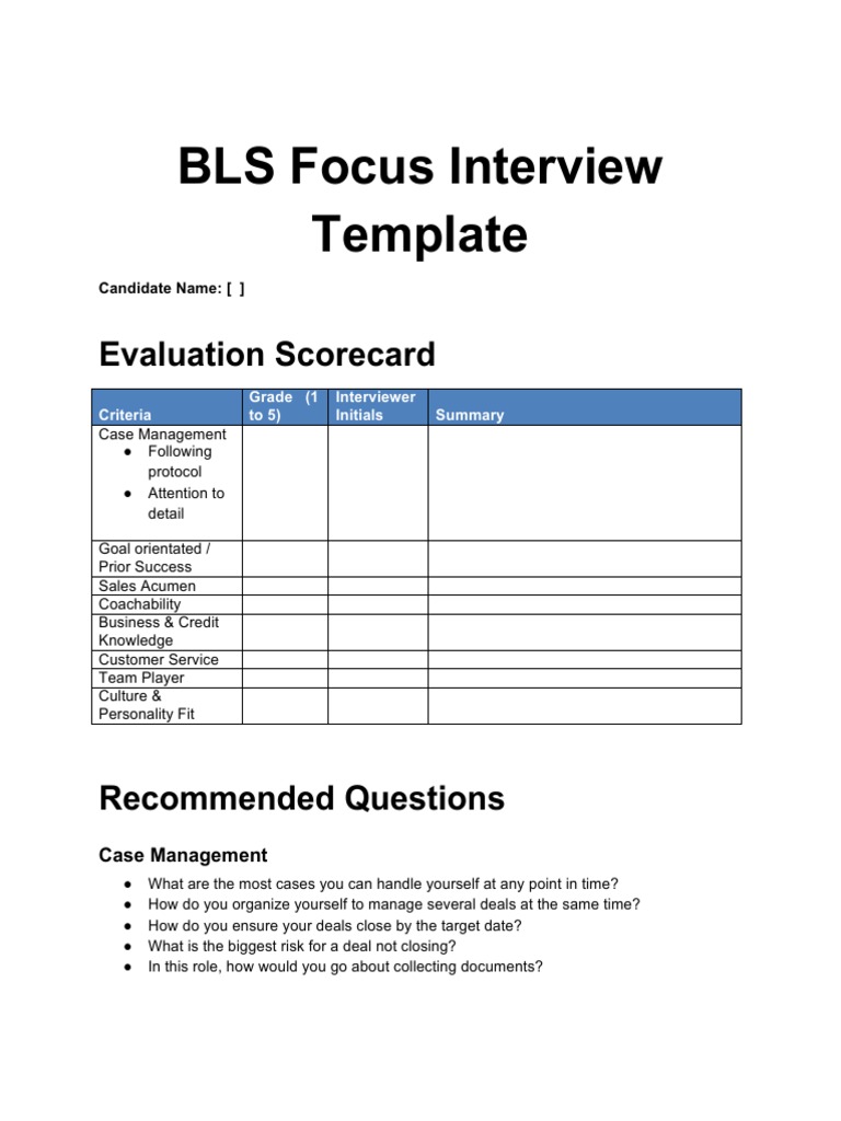 Job Interview Template | PDF | Job Interview | Sales