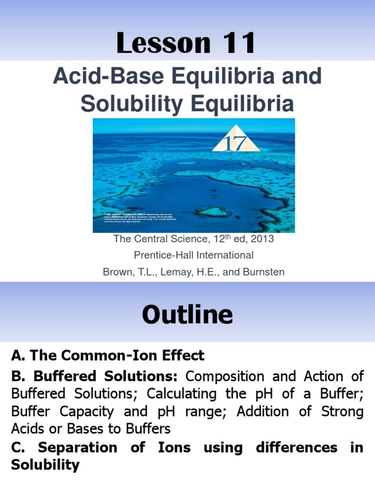 Acid-Base Equilibria and Solubility Equilibria | PDF | Buffer Solution | Solubility