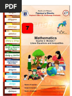 Grade 7 Math Learning Module, First Quarter | PDF | Subtraction ...