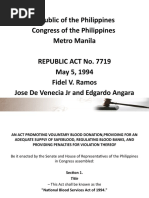 Ra 7719: National Blood Services Act of 1994: Medical Technology Laws ...