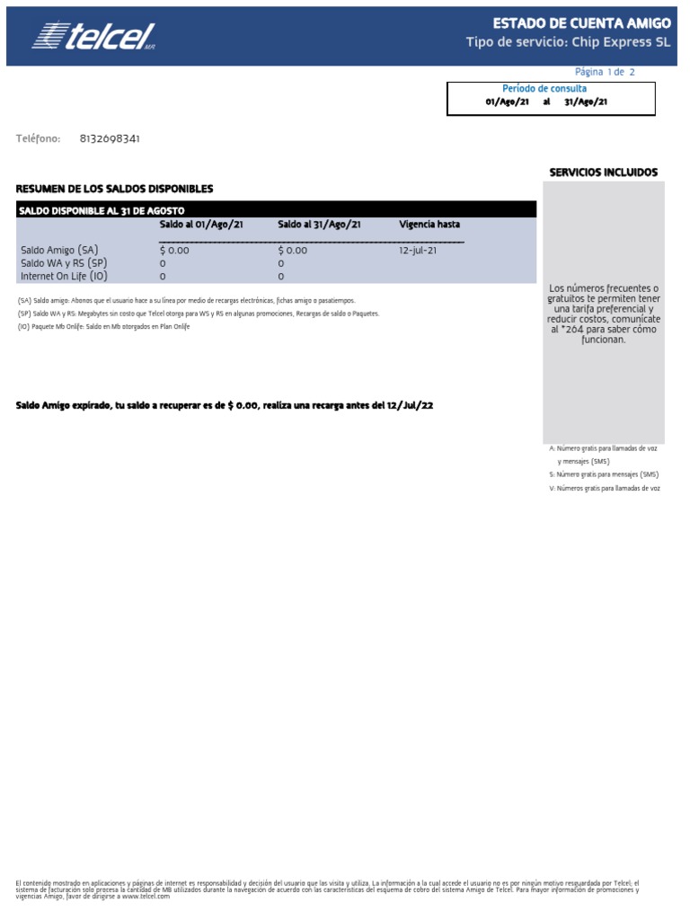 Factura De Telcel Pdf Internet Edad De Información