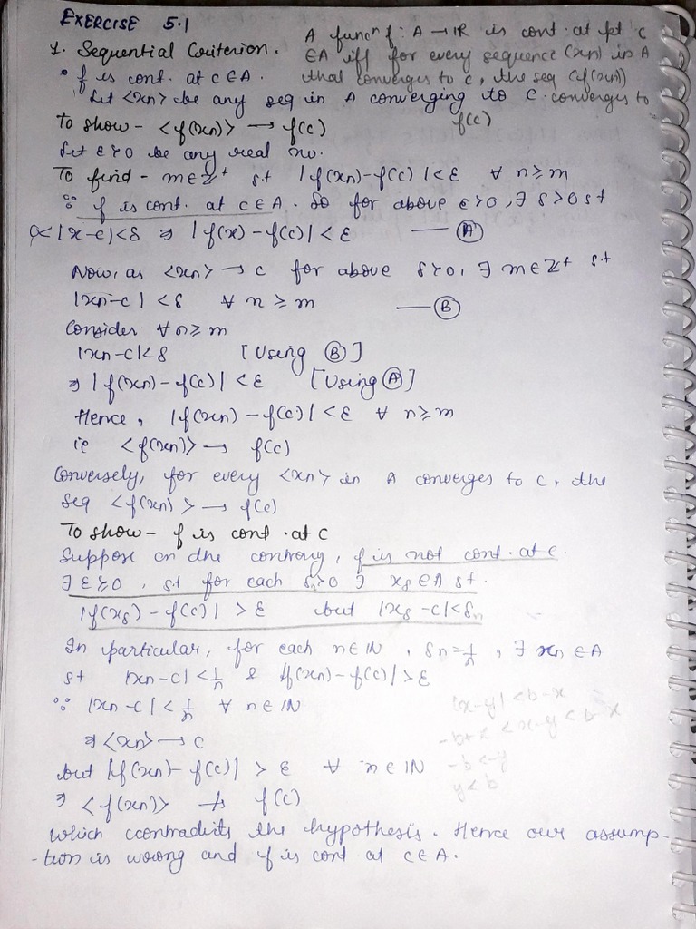 Sequential Criterion For Continuity Proof | PDF